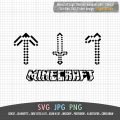 Minecraft Logo Title Stencil and Minecraft Weapons Design SVG – Origin ...