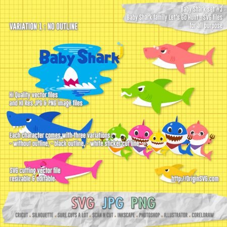 Baby Shark Set 3 – Pinkfong Baby Shark Lets Go Hunt – Origin SVG Art