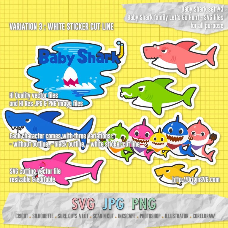 Baby Shark Set 3 – Pinkfong Baby Shark Lets Go Hunt – Origin SVG Art