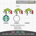 Grinch Hand Holding Ornament The Grinch S-bucks Logo Christmas SVG ...