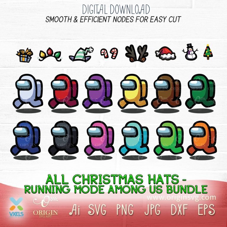 All Christmas Among Us with Hats all character colors Running version ...