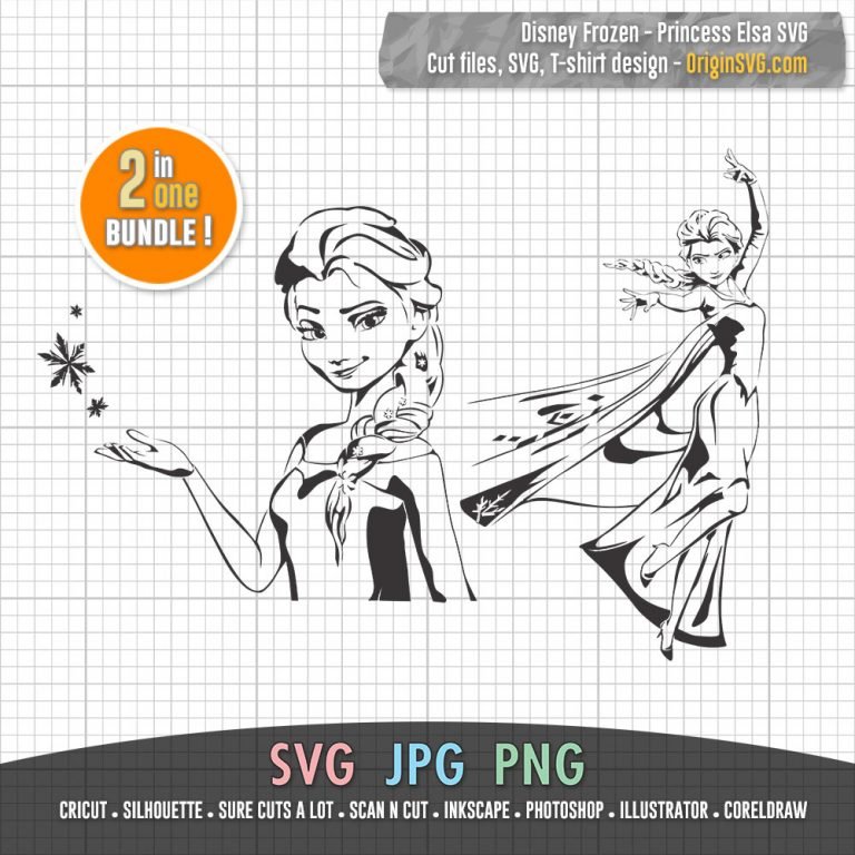 Princess Elsa SVG 2 in 1 – Origin SVG Art