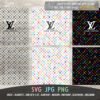 L and V Pattern Multicolor with L and V Logo – Origin SVG Art