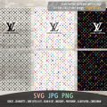 L and V Pattern Multicolor with L and V Logo – Origin SVG Art