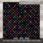 L and V Pattern Multicolor with L and V Logo – Origin SVG Art