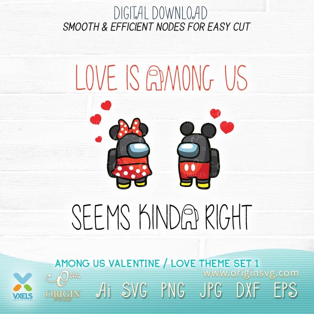 Among us Valentine svg cut file for cricut Set 1 Valentines day, Love ...