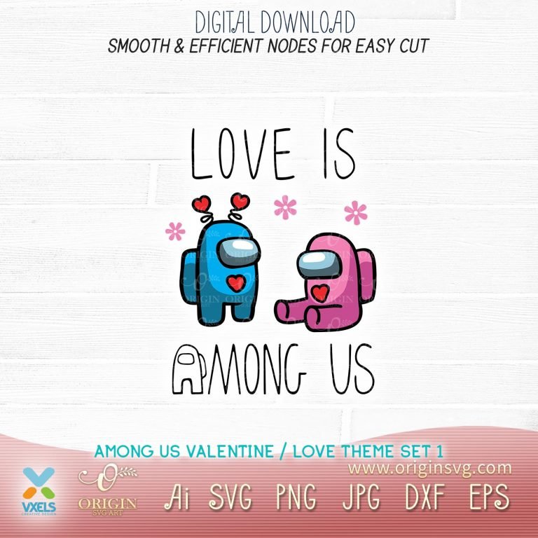 Among us Valentine svg cut file for cricut Set 1 Valentines day, Love ...
