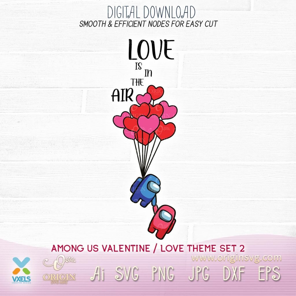 Valentine Among Us svg cutting file for cricut Set 2 Love Valentines ...
