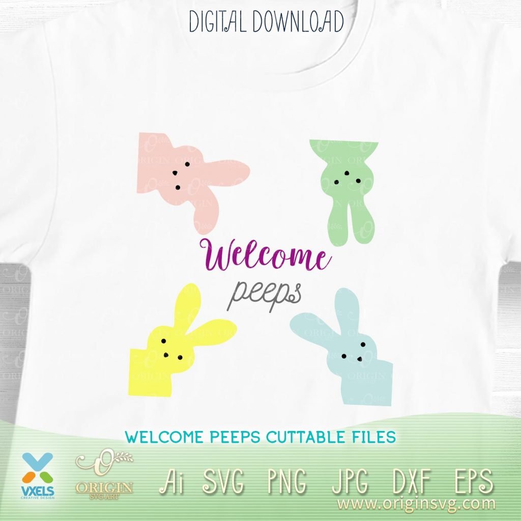 Welcome Peeps SVG for Easter Cricut and Silhouette Commercial Use Bunny ...