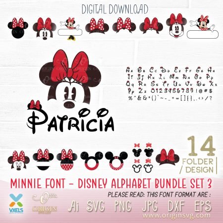 Mini Font Alphabet SVG Mouse Bundle Disne Alphabet Set 3 – Origin SVG Art