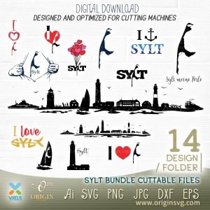 Flat SVG Sylt Westerland Skyline Island Landscape