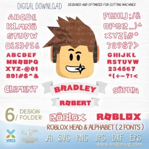 Roblox Head SVG Alphabet Fonts Vector Graphic Roblox Logo Face with ...