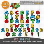 Super Mario Font SVG, Mario ABC Letter Alphabet in 4 colors – Origin ...