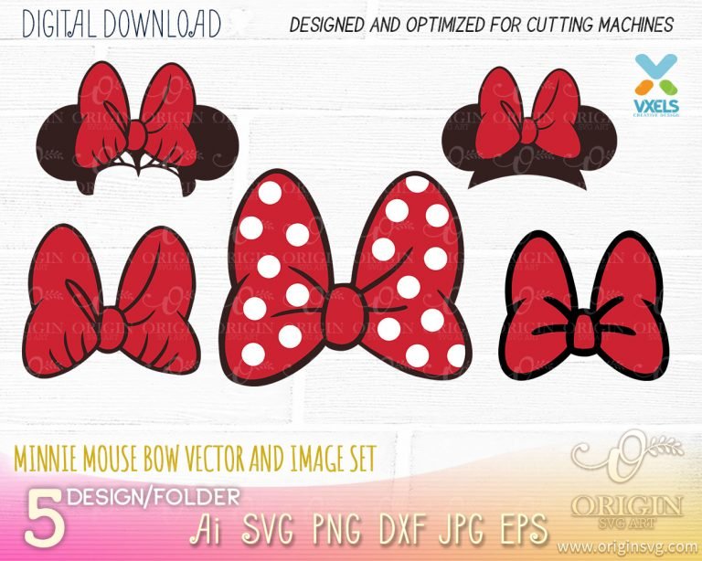 Minie Mouse Bow SVG and Images Disneu Vector Cut Files – Origin SVG Art