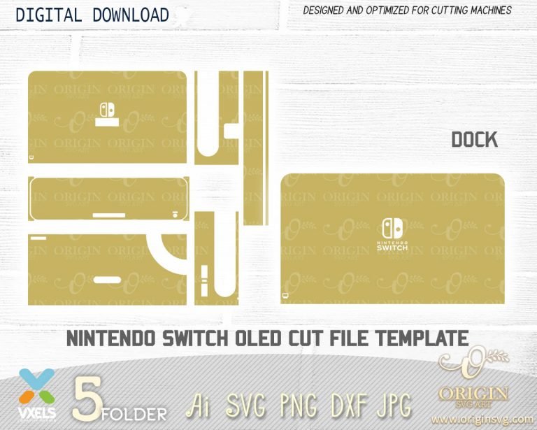 Nintendo Switch OLED Skin Vector Cricut and Cut File Template – Origin ...