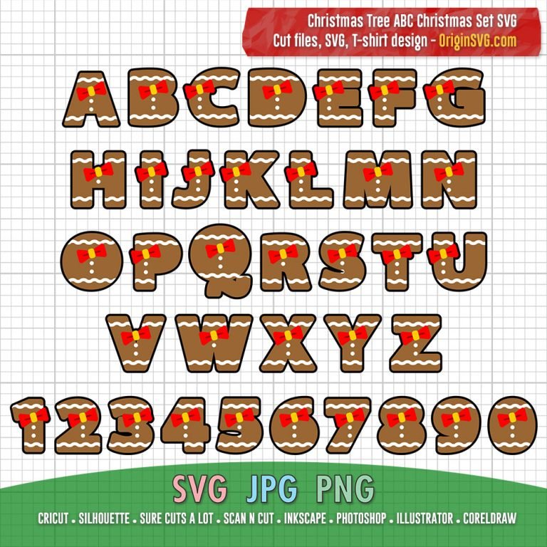 Gingerbread Christmas Font Alphabet ABC SVG – Origin SVG Art