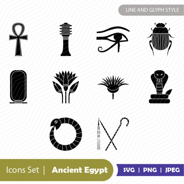 Ancient Egypt Icons Set – Origin SVG Art