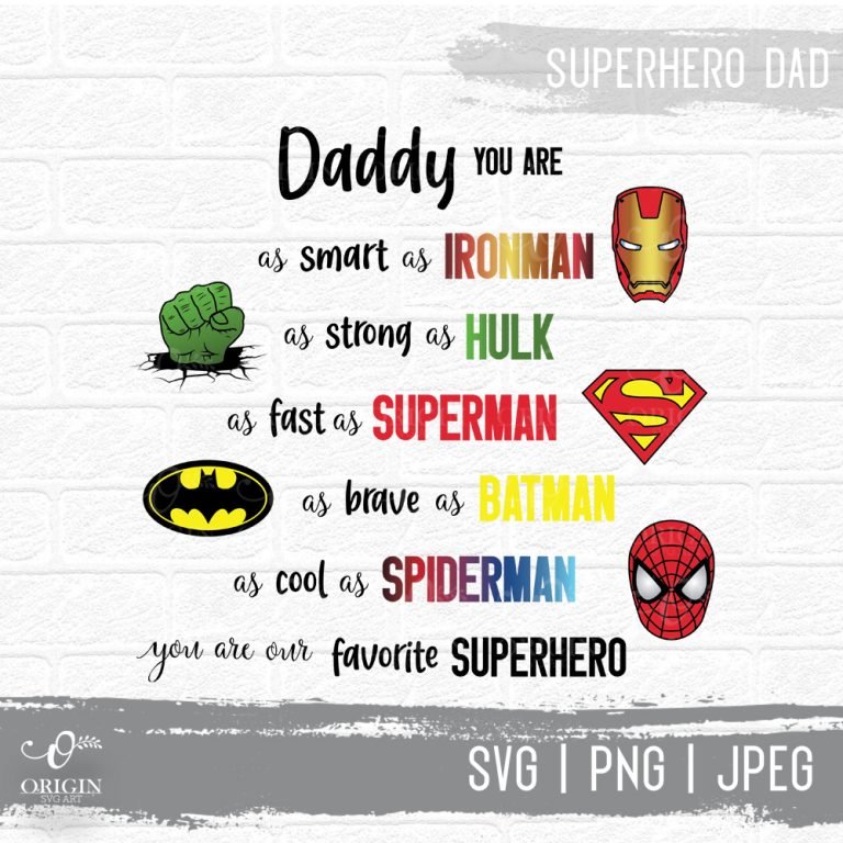 Superhero Dad, Daddy You’re Our Favorite Superhero SVG – Origin SVG Art