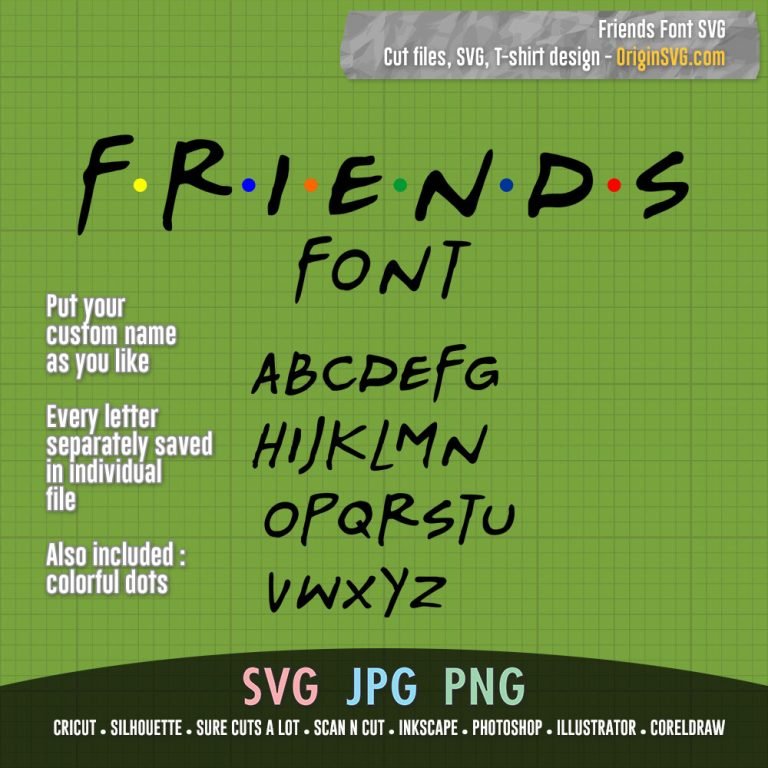 Friends Font Alphabet SVG – Origin SVG Art