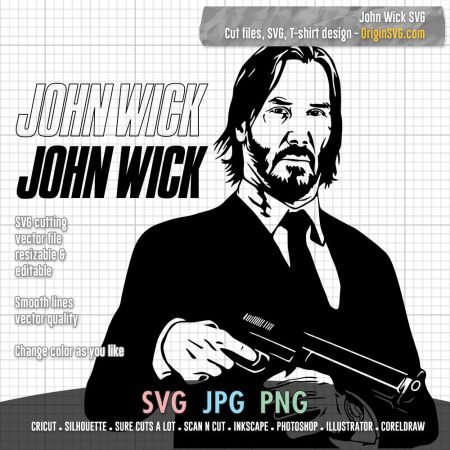 John Wick Silhouette SVG Cut Files – Origin SVG Art