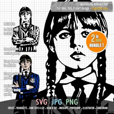 Wednesday Addams SVG Cut Files – Origin SVG Art