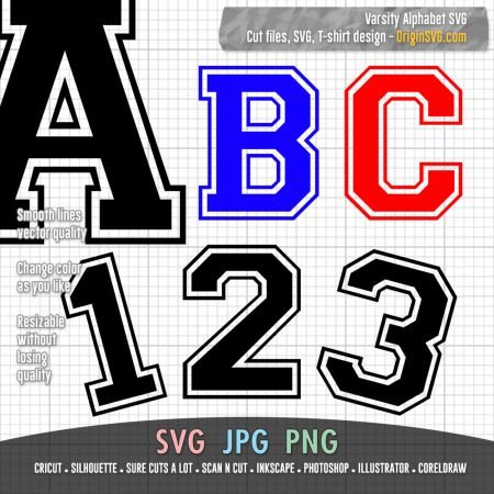 Varsity Alphabet ABC Font SVG – Origin SVG Art