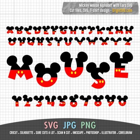 Mickey Mouse Font – Design 2 – Origin SVG Art