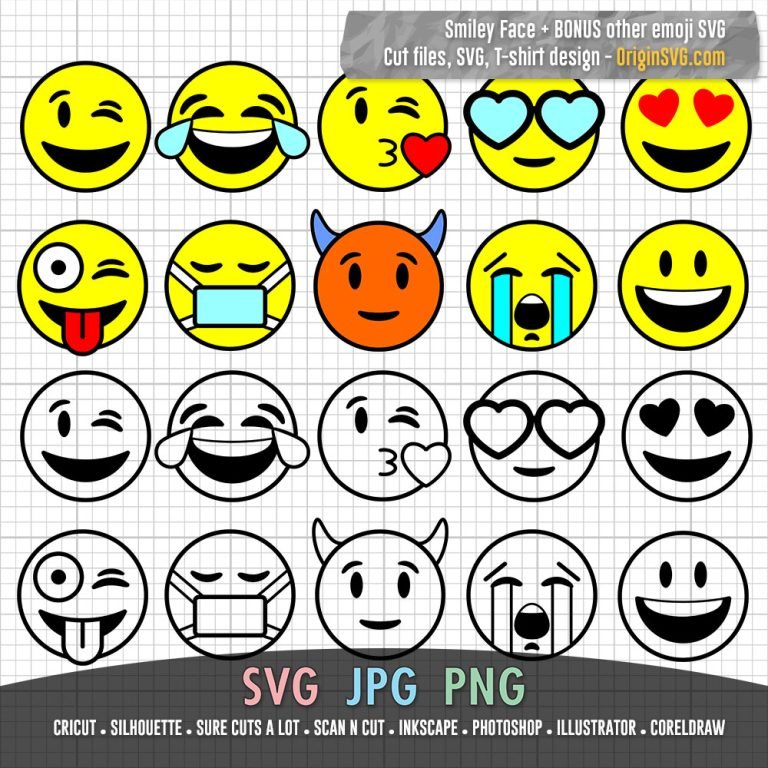 Smiley Face SVG and other Emoji Bundle – Origin SVG Art