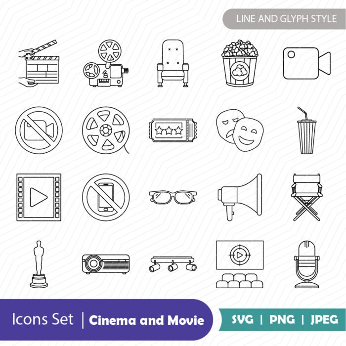 Cinema and Movie Icons Set – Origin SVG Art