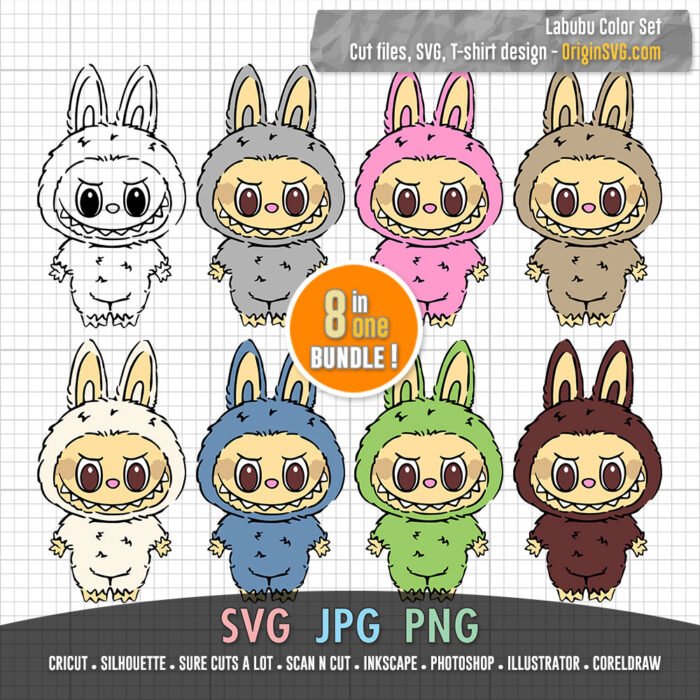 Labubu Color Set 8 in 1 Bundle – Origin SVG Art