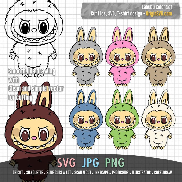 Labubu Color Set 8 in 1 Bundle – Origin SVG Art