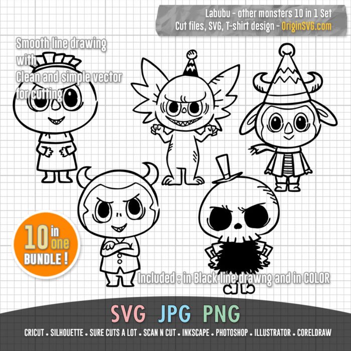 Labubu Set – Other Monsters Bundle SVG – Origin SVG Art