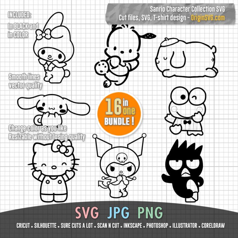 Sanrio Characters Collection Bundle SVG – Origin SVG Art