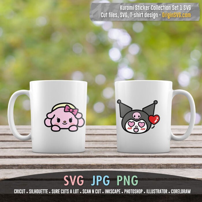 Kuromi Stickers Collection Bundle SVG Set#1 – Origin SVG Art